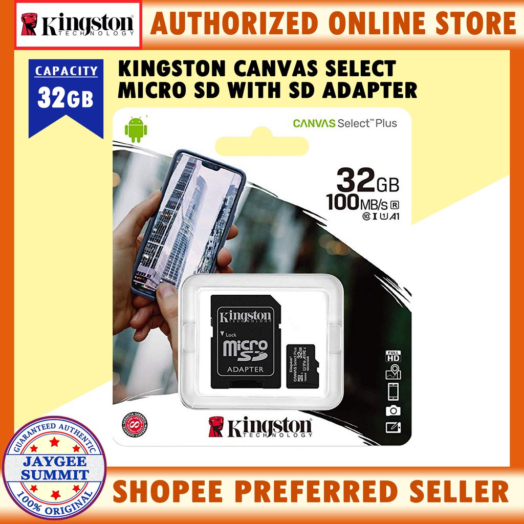 Jual Kingston 32GB Canvas Select Plus Class 10 MicroSDHC w/ SD adapter | Shopee Indonesia