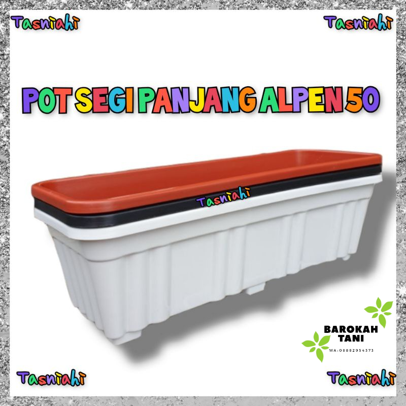 Jual (1pcs) POT PERSEGI PANJANG ALPEN 50 pot model persegi panjang ...