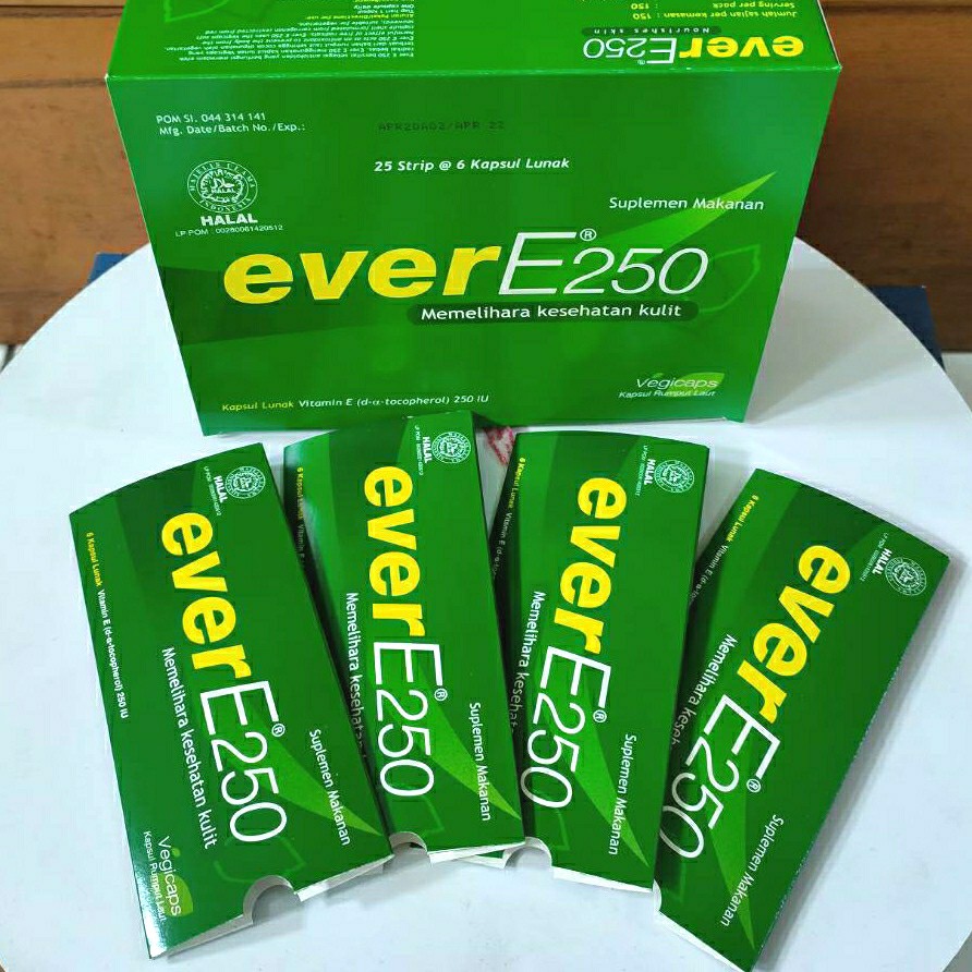 Jual Ever E250 isi 6 kapsul Lunak Vitamin E 250 mg | Shopee Indonesia