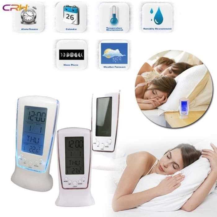 Jual Jam Meja Alarm Digital Suhu Kalendar Clock LED Temperature ...