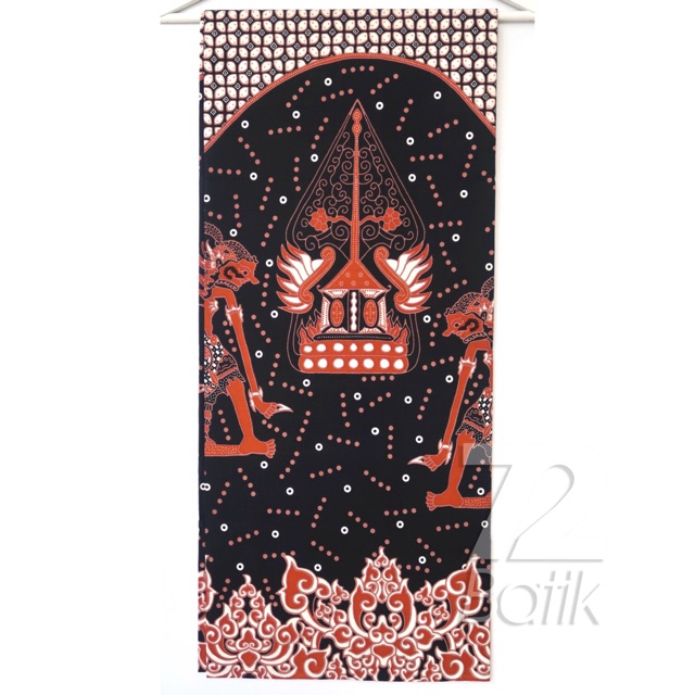 Jual KAIN BATIK PREMIUM Bahan Katun Motif Wayang Warna Hitam Putih ...