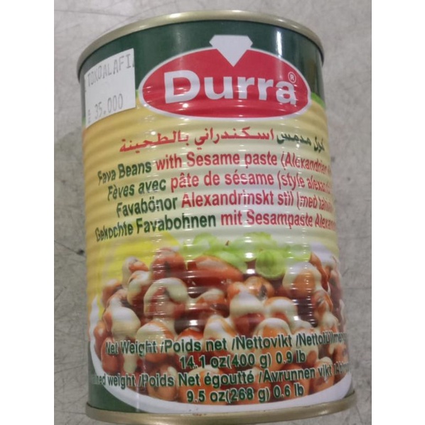 Jual Foul Durra / Fava Beans With Sesame Paste Durra 400gram | Shopee ...