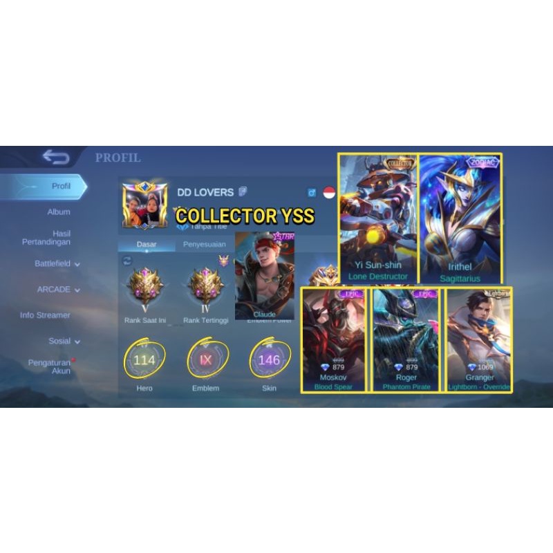 Jual AKUN REFF ( jaminan) COLLECTOR YSS CC YSS EMBLEM MAX | Shopee ...