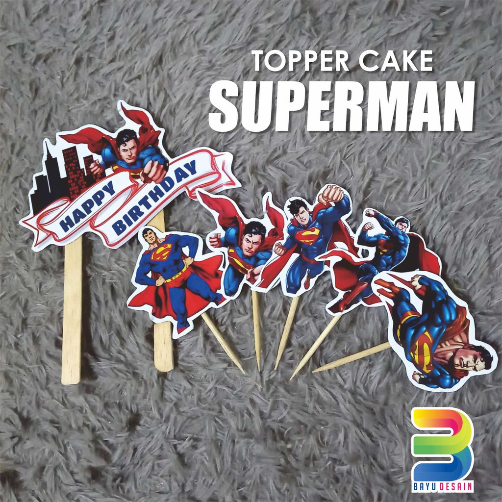 Jual Topper Cake Karakter /Cake Topper Karakter SUPERMAN /Topper Cake ...