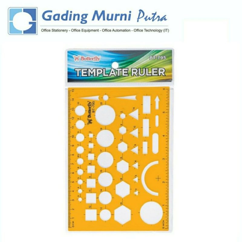 Jual Penggaris Sablon Butterfly Template aneka Bentuk Bangun Geometri ...