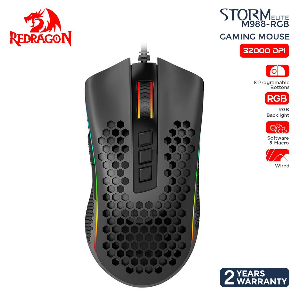 Jual Redragon Gaming Mouse RGB STORM ELITE - M988-RGB | Shopee Indonesia