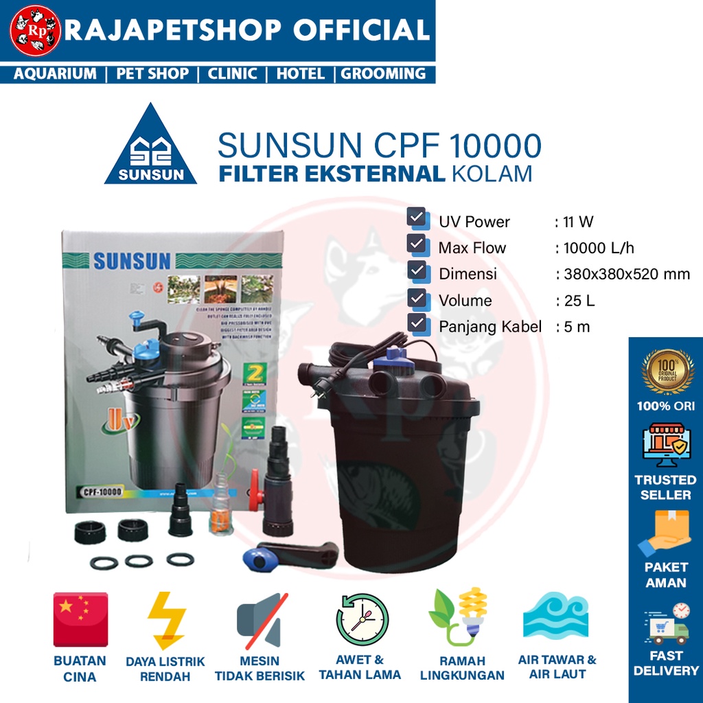 Jual ( EXTERNAL FILTER ) SUNSUN CPF 10000 CANISTER FILTER EKSTERNAL ...