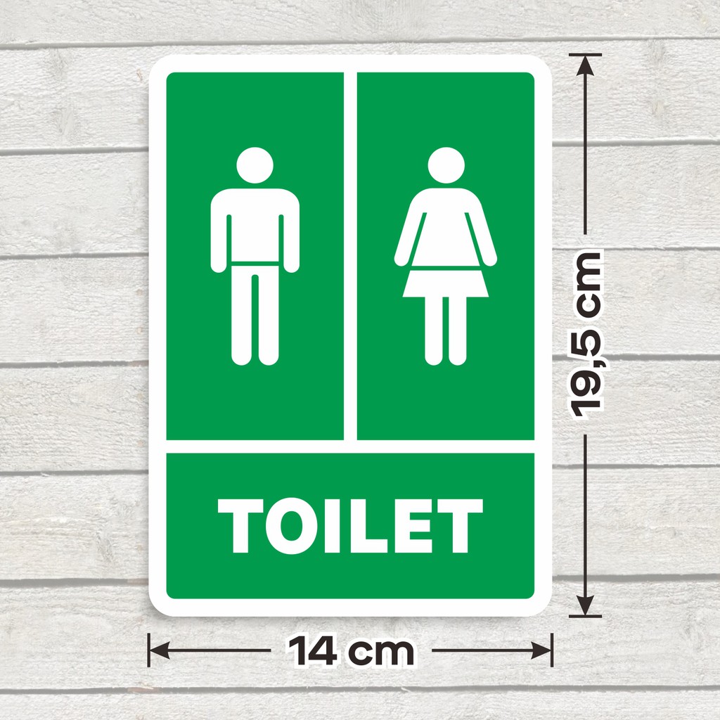 Jual Sticker Label Sign Vinyl Stiker Pintu Toilet Kamar Mandi 14 x 19,5 ...