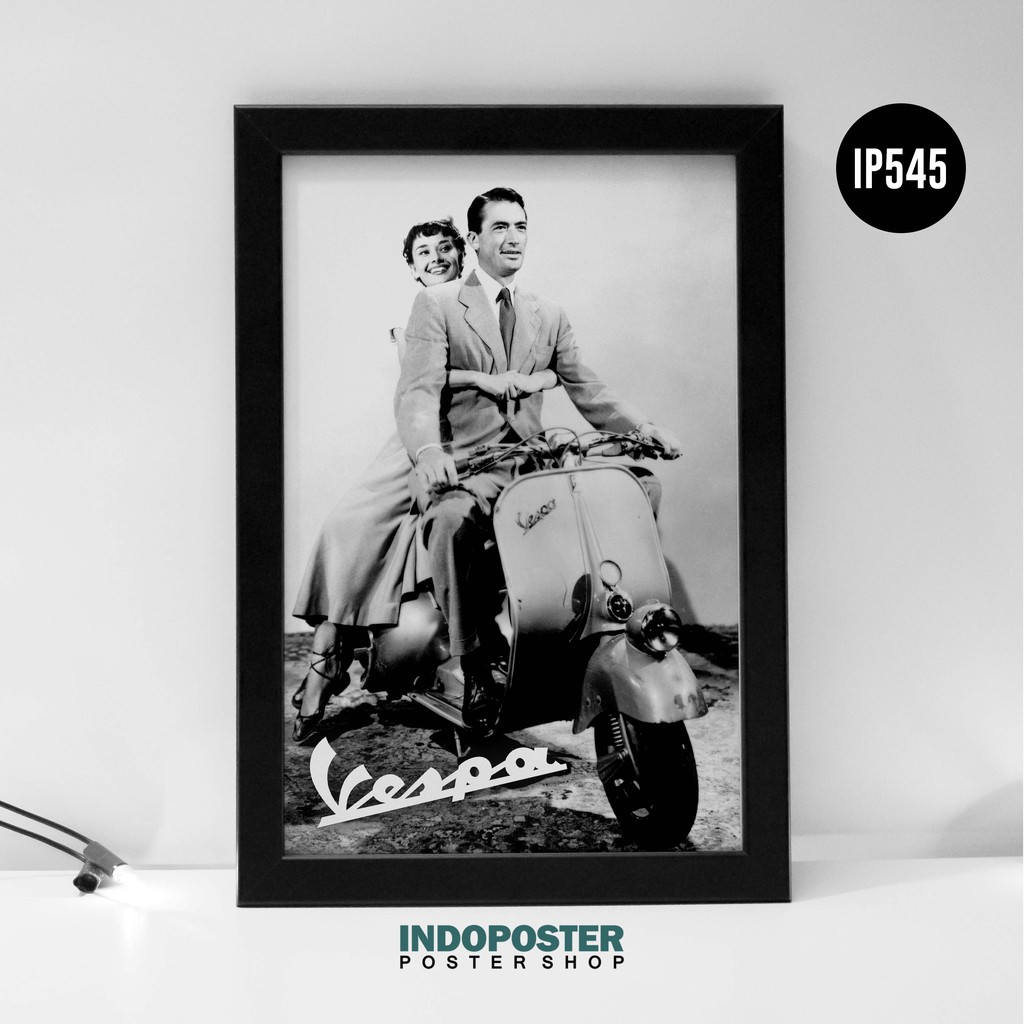 Jual Poster Vintage Retro Audrey Hepburn Vespa 02 A3 45x30cm | Shopee ...