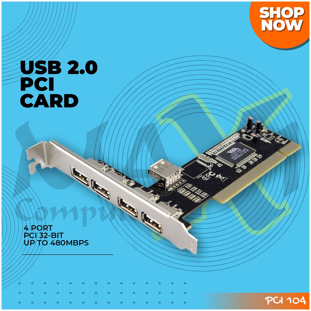 Jual 4 Port USB 2.0 PCI 32-Bit Internal Bus Speed Up To 480Mbps PCI ...