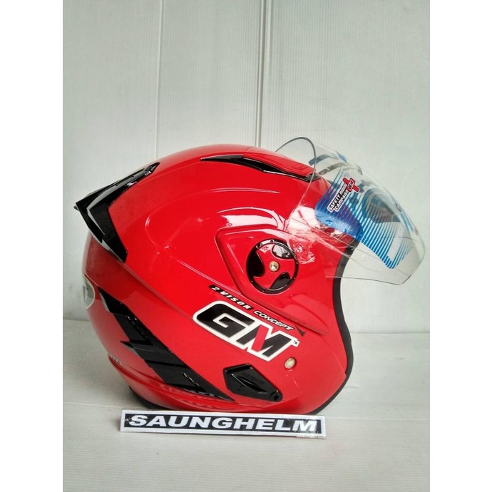 Jual Helm Gm Interceptor Solid Red Hgm2164 | Shopee Indonesia