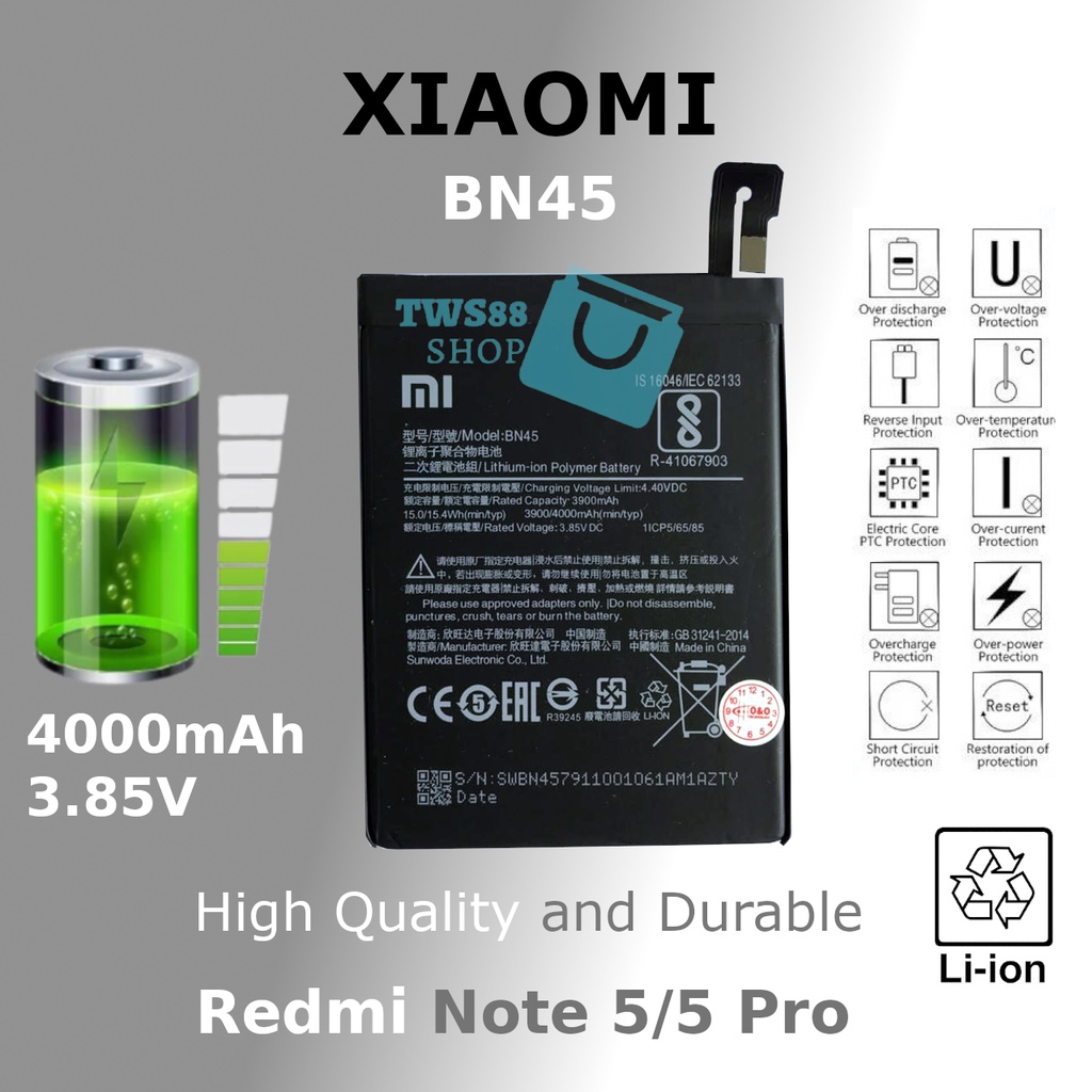 Jual (TWS) Baterai Batre Battery Original Xiaomi Redmi Note 5 / Note 5 ...