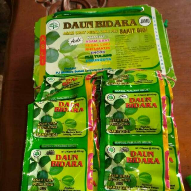 Jual KAPSUL DAUN BIDARA - DAUN BIDARA SACHET HIJAU - OBAT ASAM URAT ...