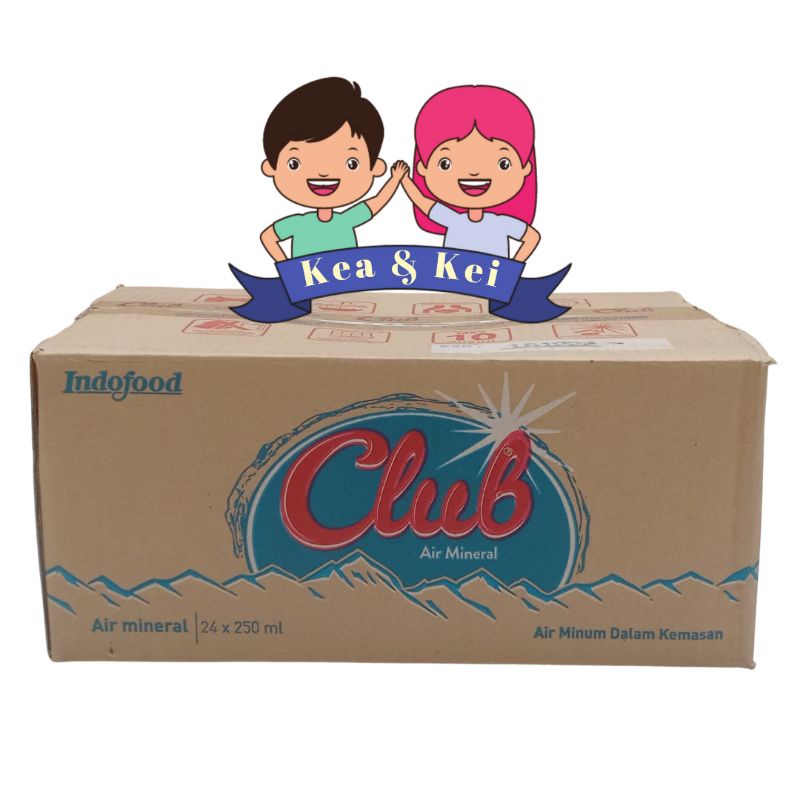 Jual Air Minum Mineral Club Botol 250 ml 1 dus isi 24 pcs (kartonan ...