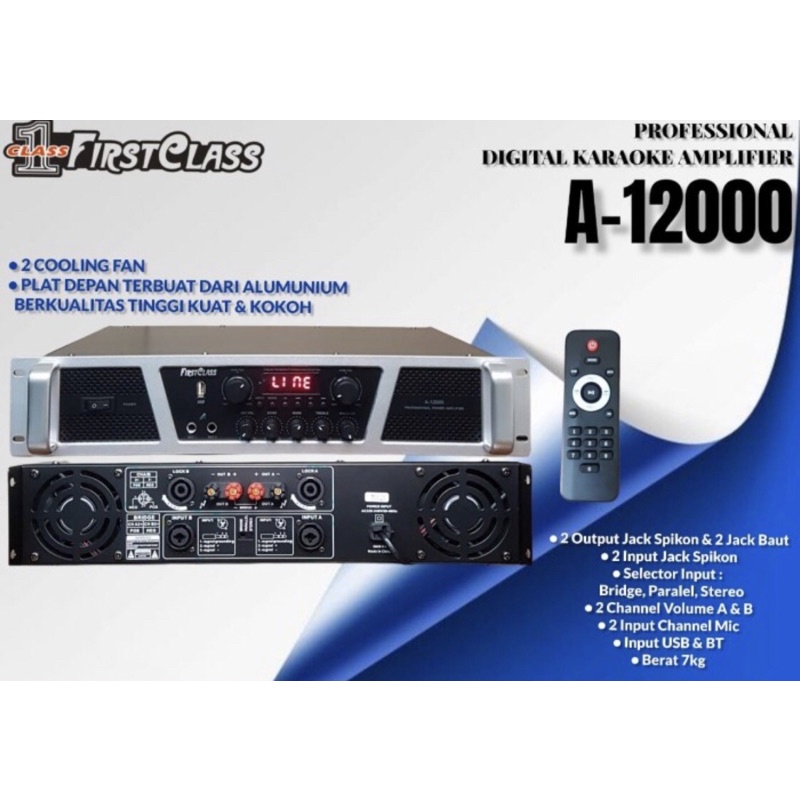 Jual Professional Power Amplifier Karaoke Firstclass FC A12000 / FCA 12000 Bluetooth | Shopee ...