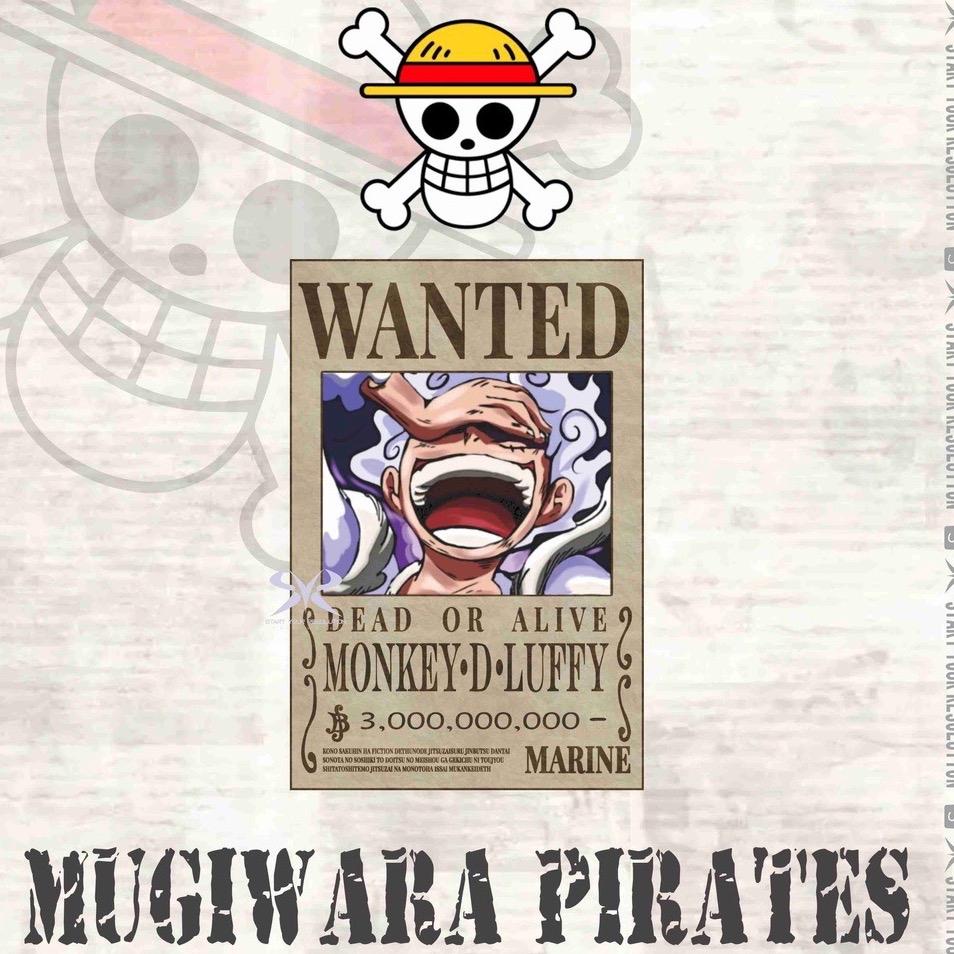 Jual Sticker Sablon Poster Wanted Monkey D Luffy Crew Ukuran 20x30 CM ...