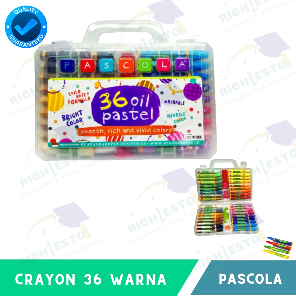 Jual Standard Pascola Oil Pastel 36 / Set ( Crayon / Pewarna) | Shopee ...