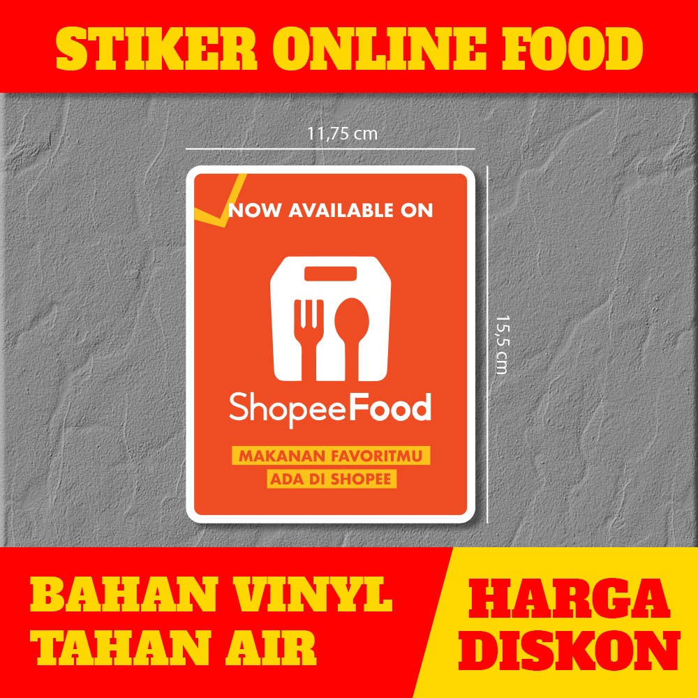Jual Stiker Online Shopee food potrait untuk restoran atau warung makan ...