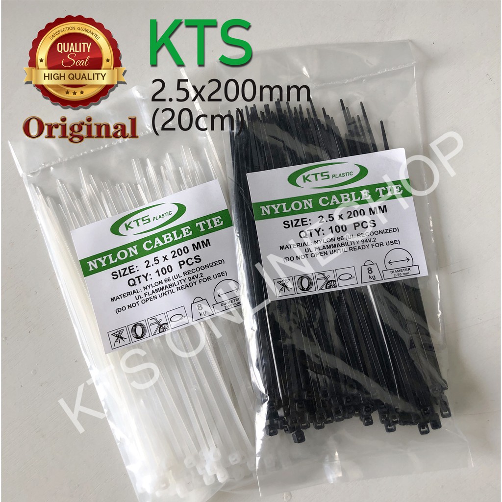 Jual Kabel ties 2.5x200mm Warna PUTIH/HITAM 1PACK Isi 100PCS | Shopee Indonesia