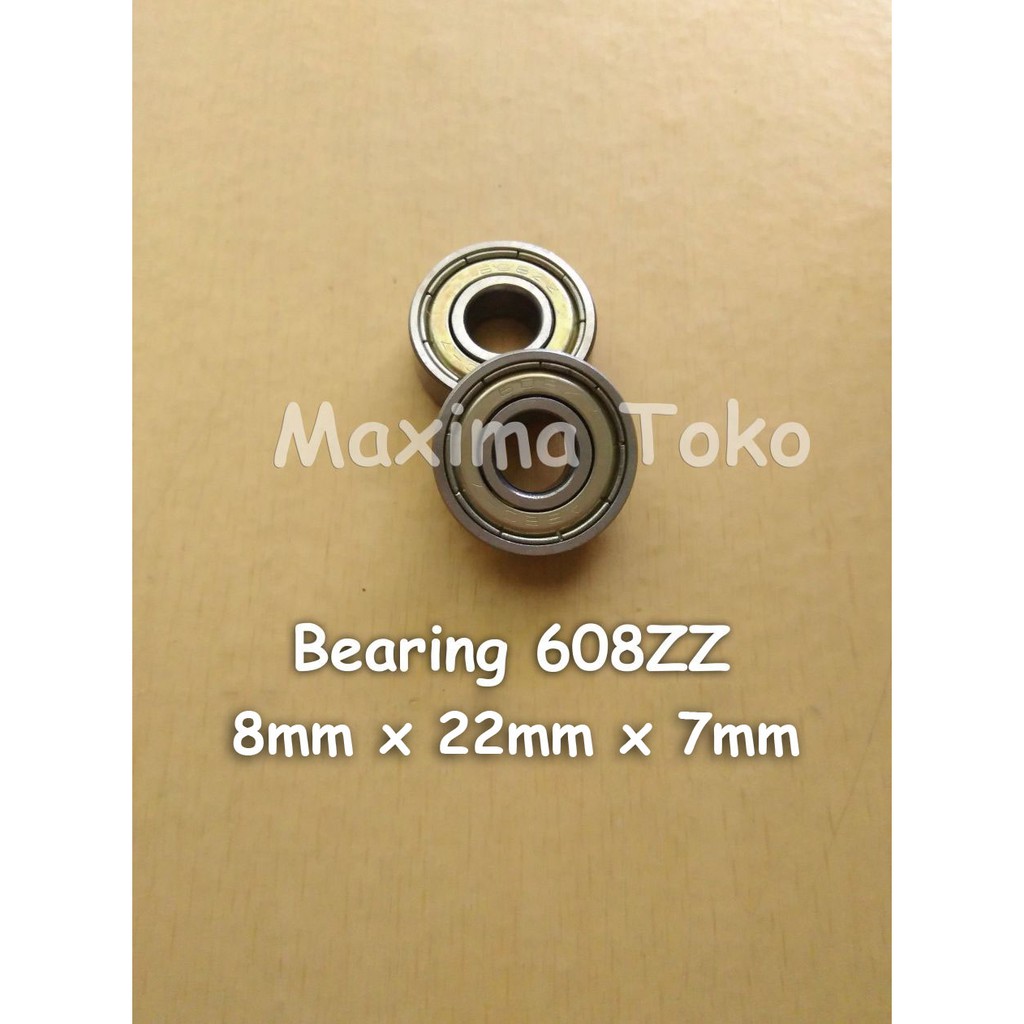 Jual Ball Bearing 608ZZ 608Z F608ZZ Deep Groove Miniature 8mm x 22mm x 7mm | Shopee Indonesia