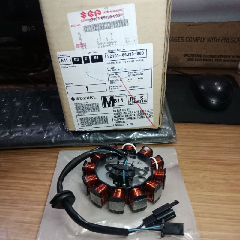 Jual STATOR SPULL SPUL ASSY ADDRESS ORIGINAL ORI ASLI SUZUKI SGP 32101-09J30 | Shopee Indonesia