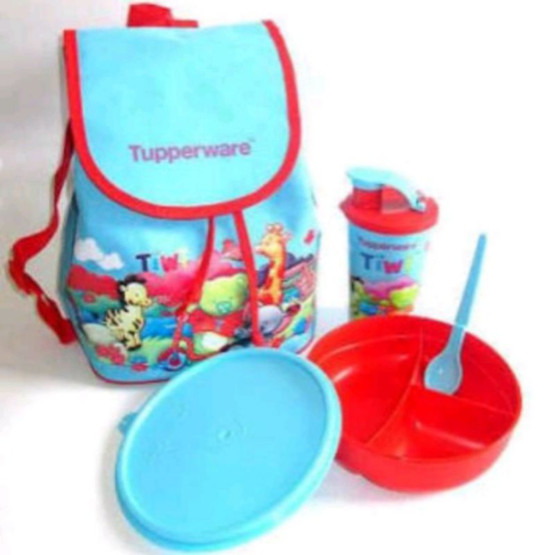 Jual Tupperware Lunch box set/Tempat makan/ tas makan Tiwi n Friends ...