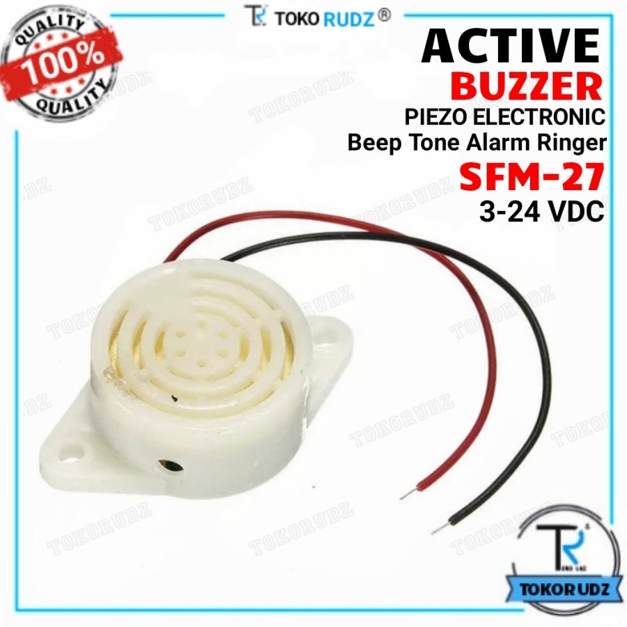 Jual Active Buzzer Speaker Alarm Beep DC 3V 5V 9V 12V 24V Piezo SFM27 | Shopee Indonesia