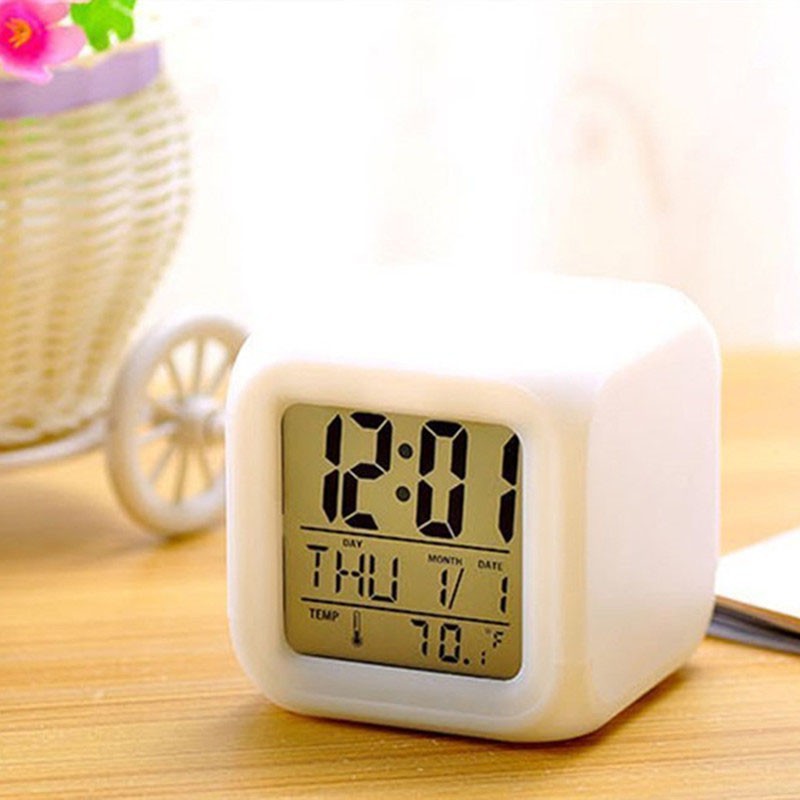 Jual JAM ALARM DIGITAL LED MEJA KOTAK BERUBAH 7 WARNA MOODY CLOCK ...