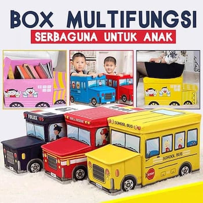 Jual N 263 Storage Box / Cartoon Storage BUS Kotak mainan toys edisi ...