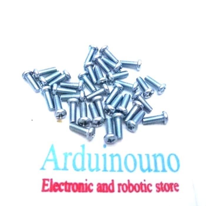 Jual Baut Screw 1cm 3mm panjang 10mm kepala bulat positif diameter 3 mm ...