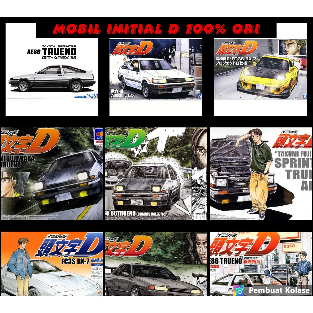 Jual Aoshima Initial D Figure Mobil Toyota AE86 AE85 FD35 RX7 FC35 RX7 ...