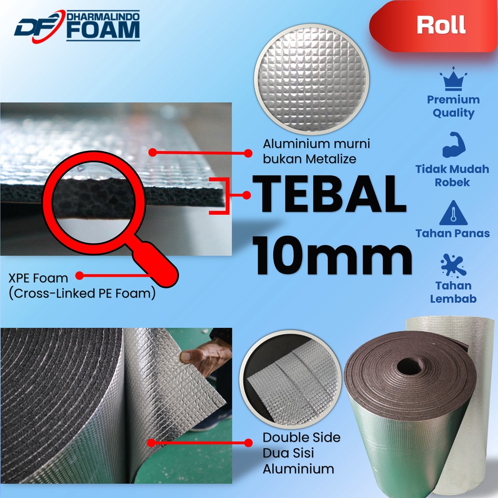 Jual Peredam Panas Atap Alumunium Foil 10mm X 1mtr X 25mtr Alumunium