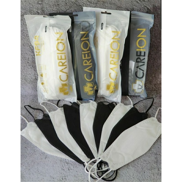 Jual Masker Kf94 Kn94 4 Ply Careion Warna Hitam Black Blak Putih Puti ...