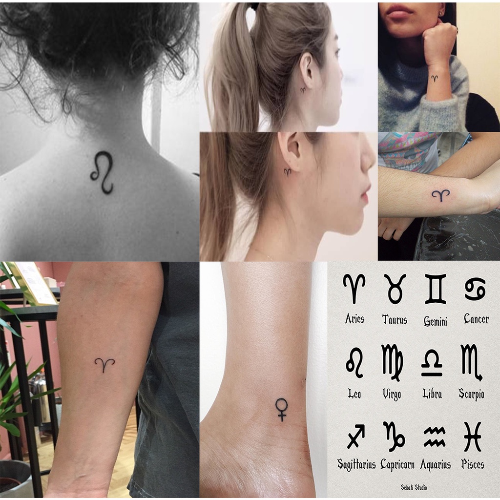 Jual Tato Temporer Aesthetic Lambang Zodiak | Tattoo Temporary Zodiac ...