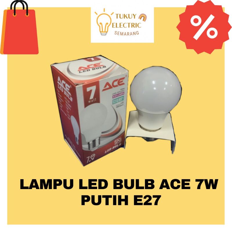 Jual Lampu ACE LED Bulb 7 Watt PutihE27 | Shopee Indonesia