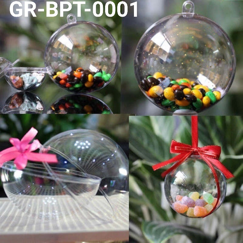 Jual GR-BPT-0001 Tempat permen hiasan natal bola akrilik transparan ...