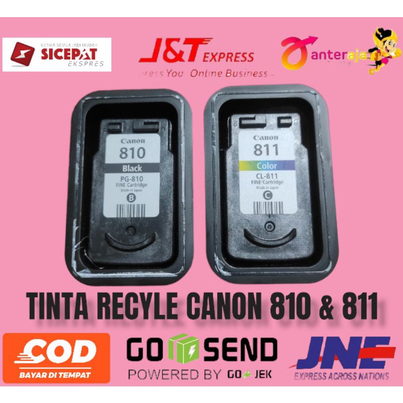 Jual 1SET TINTA CARTRIDGE RECYLE CANON PG-810 + CL 811 BLACK & COLOUR ...