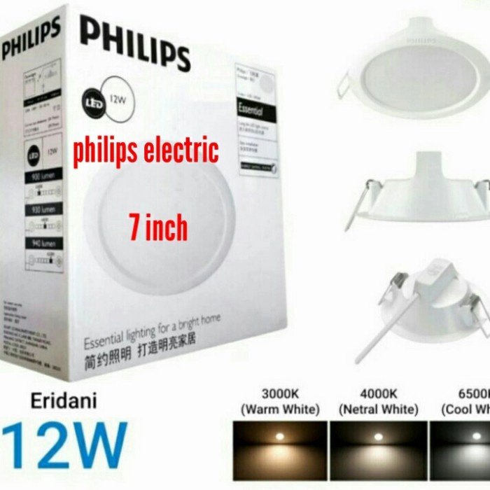 Jual enyr04r Lampu Downlight Led Philips Eridani 59264 12 Watt 12Watt ...