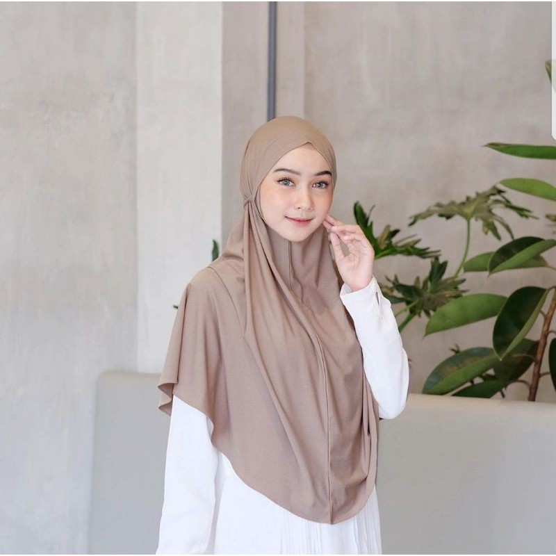 Jual Jilbab Khimar Simpel Maryam Jersey Zakia Ori Alsha | Shopee Indonesia