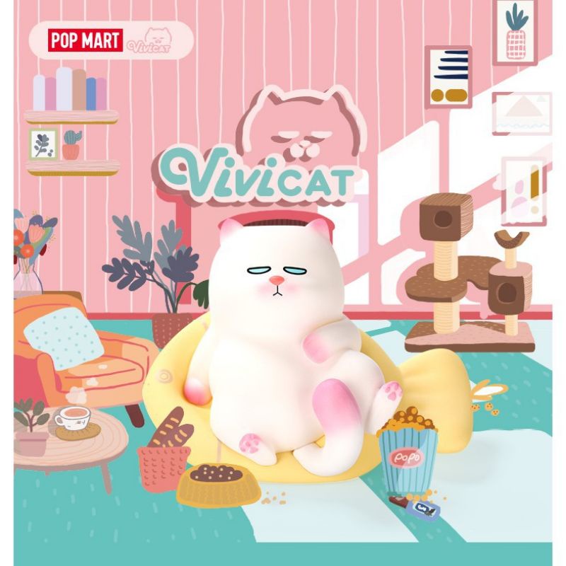 Jual Figure popmart vivicat sitting mini series blind box vivi cat ...