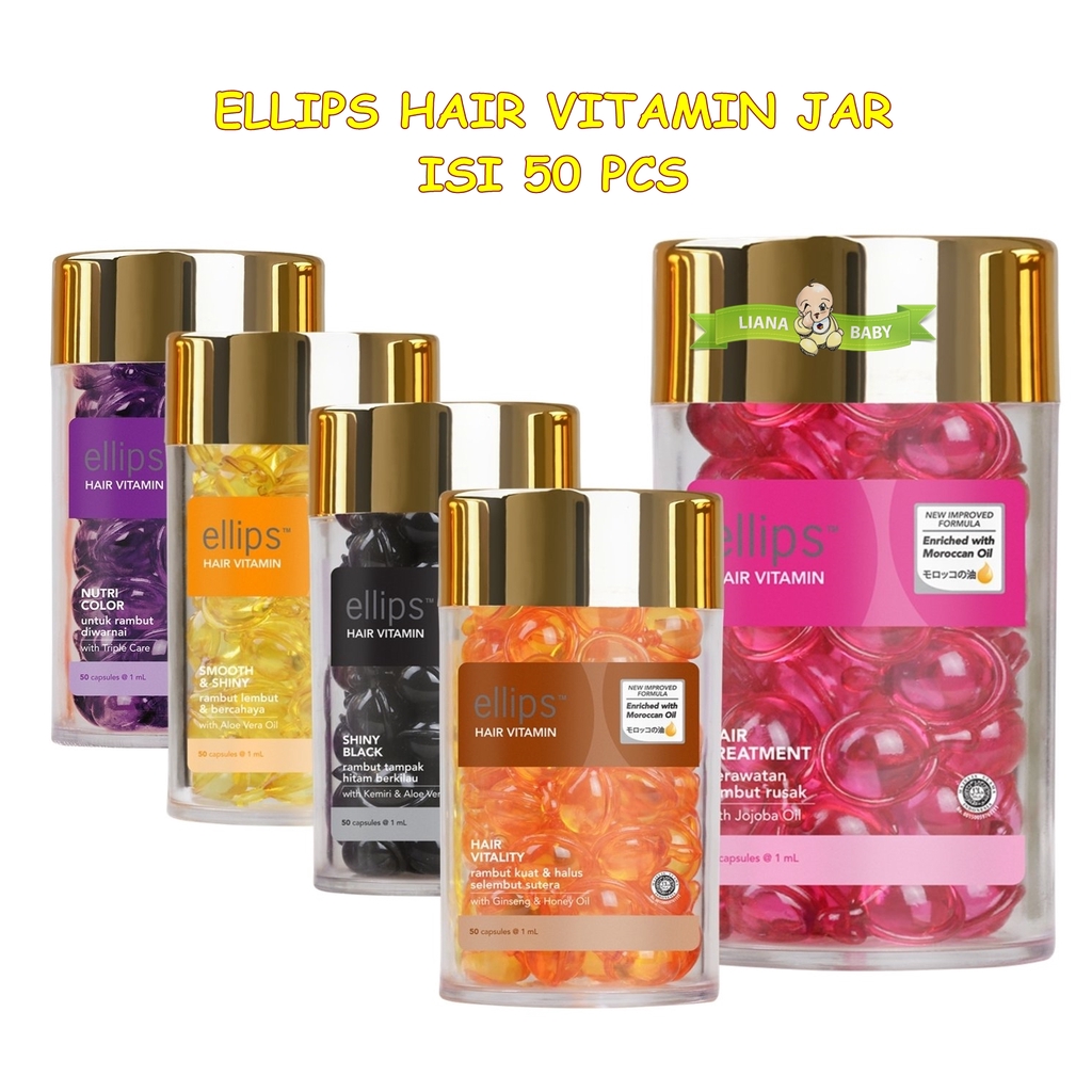 Jual VITA25 ELLIPS VITAMIN RAMBUT / ELLIPS HAIR VITAMIN JAR ISI 50 PCS | Shopee Indonesia