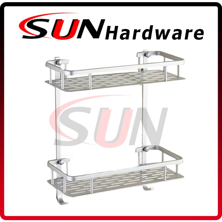 Jual Rak Sabun 2 Tingkat Susun Kamar Mandi Dinding Shampoo Bumbu Dapur ...