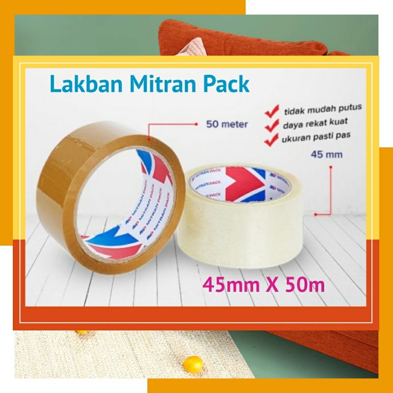 Jual Lakban [ Bening ] [ Coklat ] Isolasi Bopp Tape Mitran Pack Rekat Kuat Tidak Mudah Putus ...