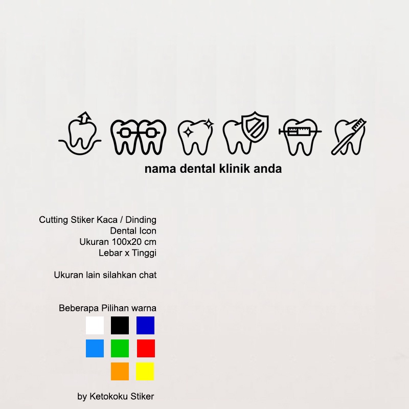 Jual Sticker Praktek Klinik Dokter Gigi Dental Icon Kaca dan Dinding ...