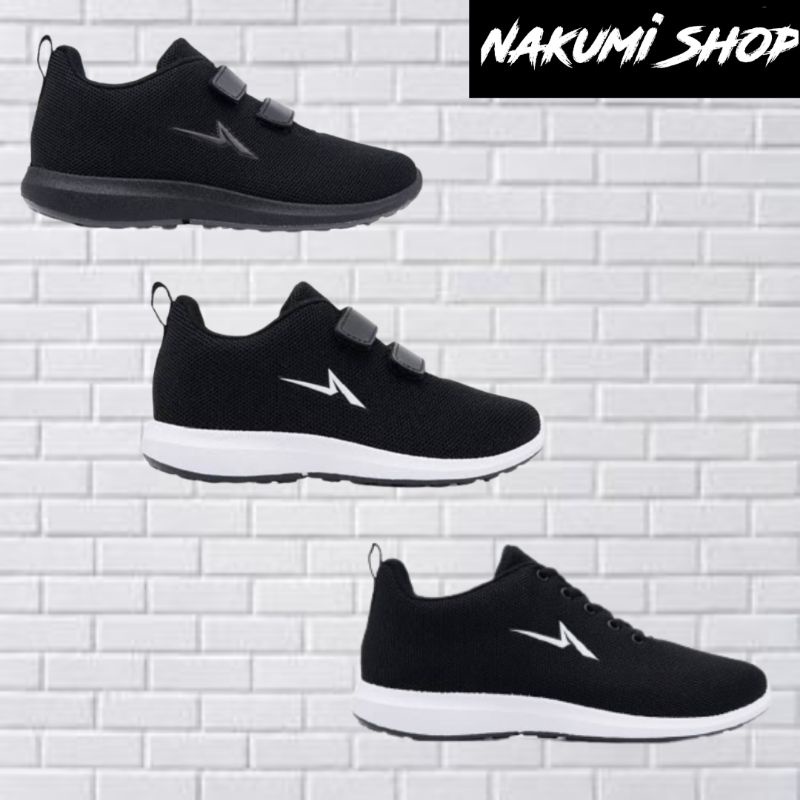 Jual SEPATU SEKOLAH ANDO LIAM VELCRO HITAM PUTIH DAN HITAM FULL/SEPATU ...