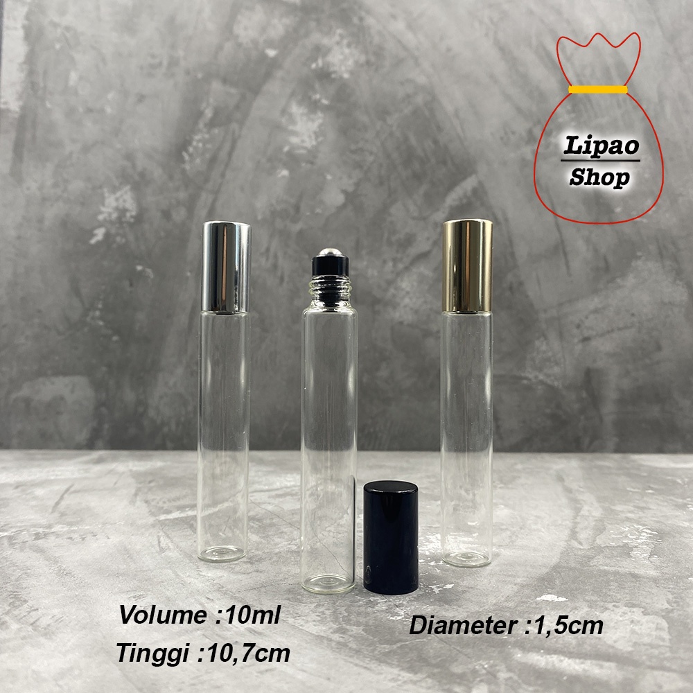 Jual Botol Roll On 10ml KACA Roller Besi Stainless - Essential Oil ...