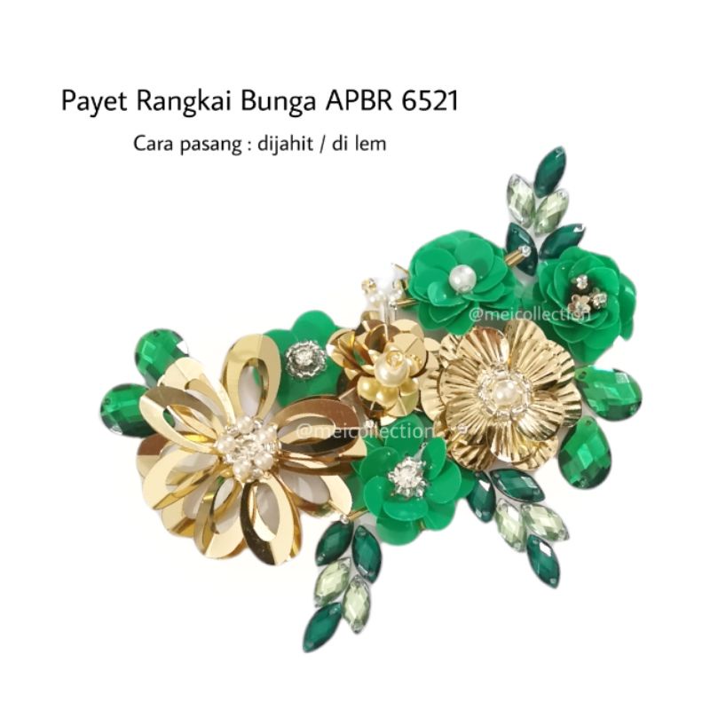 Jual Payet Rangkai Mutiara Bunga 3d Kompilasi Mint Green Hijau Sage
