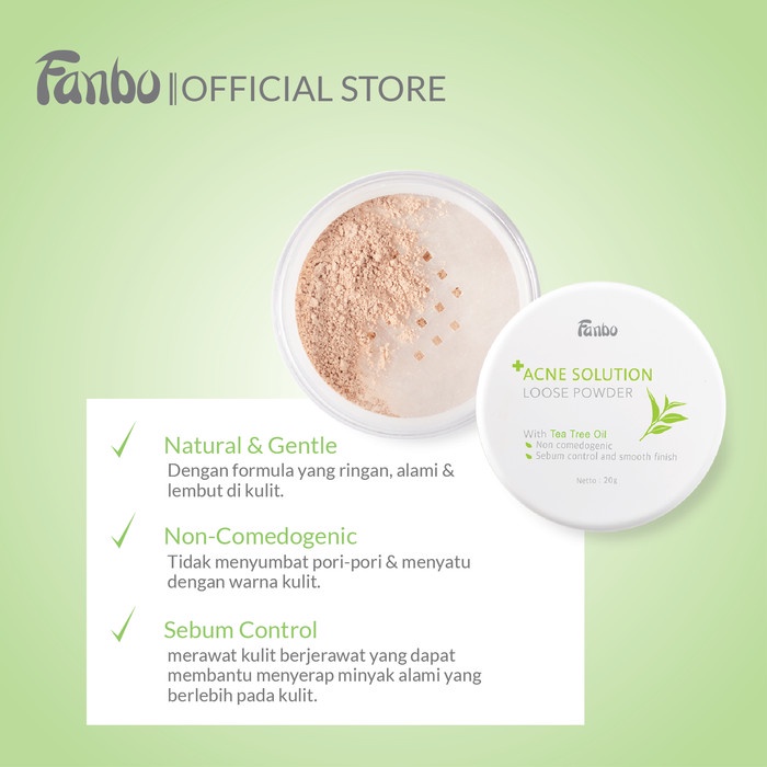 Jual WAJAHBEDAK- FANBO ACNE SOLUTION LOOSE POWDER 02 TRANSLUCENT -BEDAK ...
