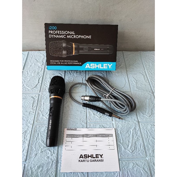 Jual Mic Dynamic Kabel Ashley i-200 i 200 Black Original Mik Vokal ...