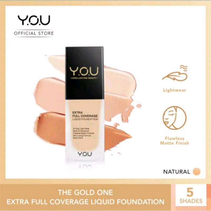 Jual YOU The Gold One Extra Full Coverage Liquid Foundation 20ml ...